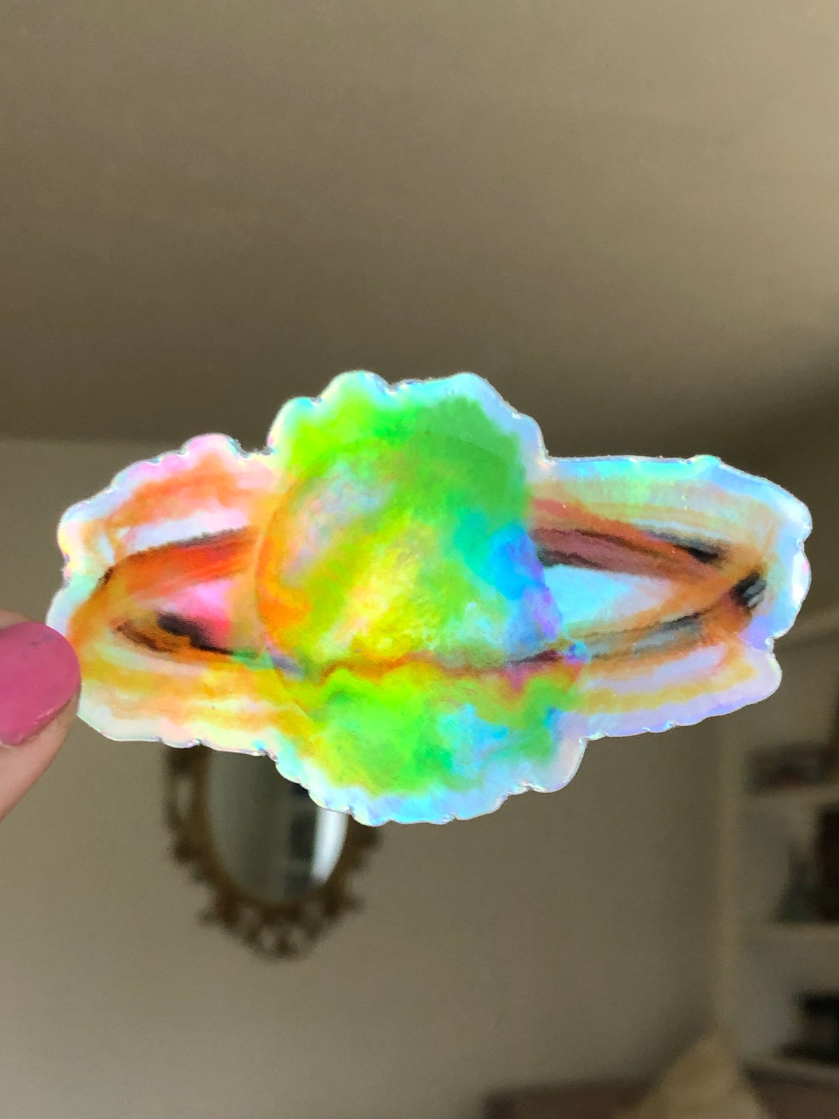 Holographic Trippy Planet Sticker - Kaily Jayne